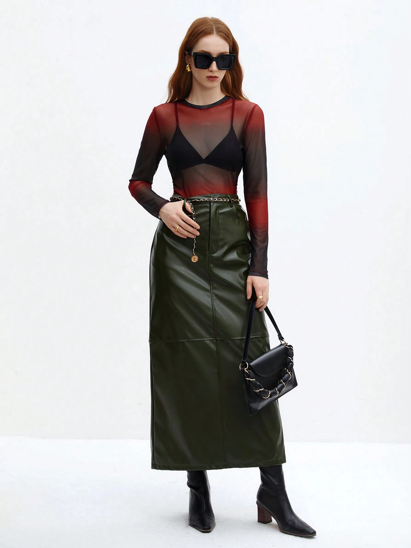 SHEIN BIZwear Women's Gradient Mesh Top | SHEIN USA