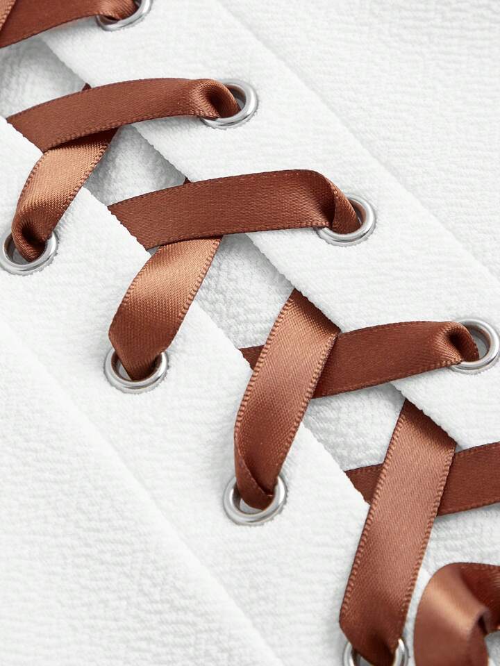 SHEIN MOD Women'S Character Printed Lace Splice Tank Top | SHEIN UK