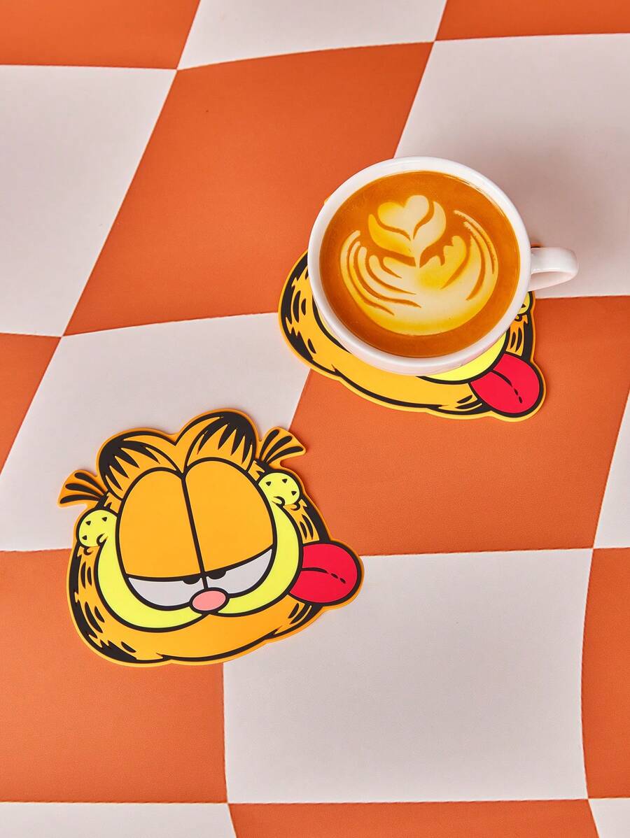 GARFIELD X SHEIN Cartoon Cat Print Coaster | SHEIN USA