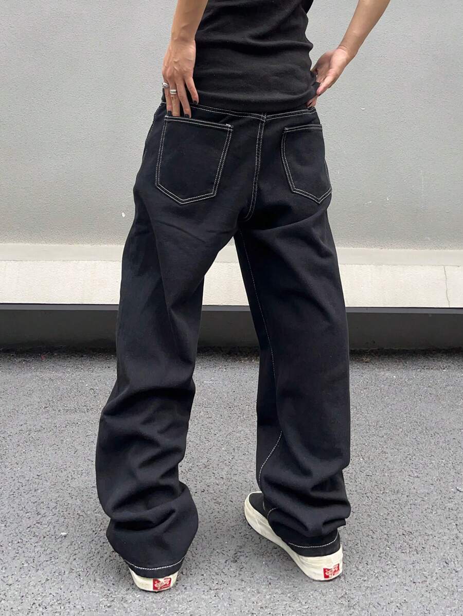 Manfinity Hypemode Loose Fit Men's Contrast Stitching Slanted Pocket ...