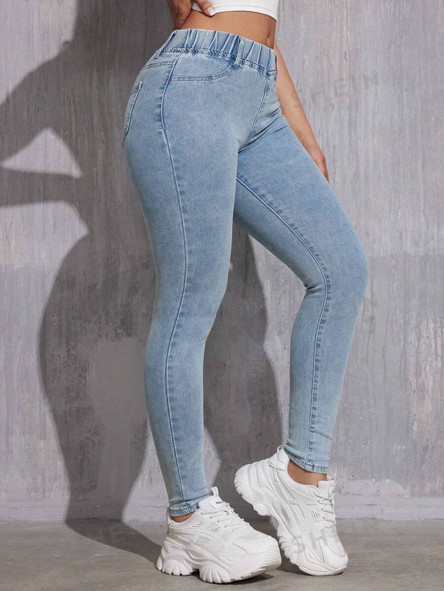 SHEIN Slim Fit Distressed Denim Jeans | SHEIN USA