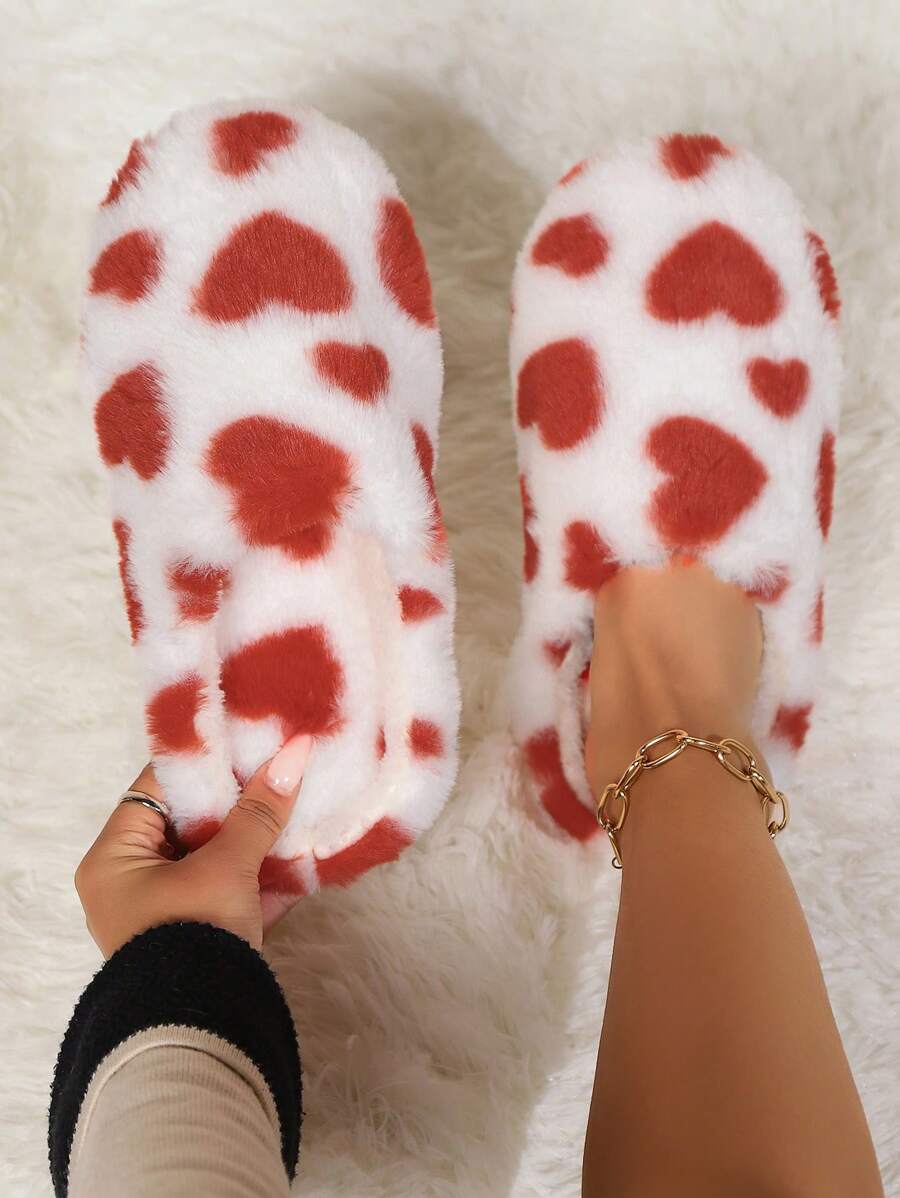 Women's Soft Bottom Indoor Slippers, Lover's Day Purple Heart Shaped ...