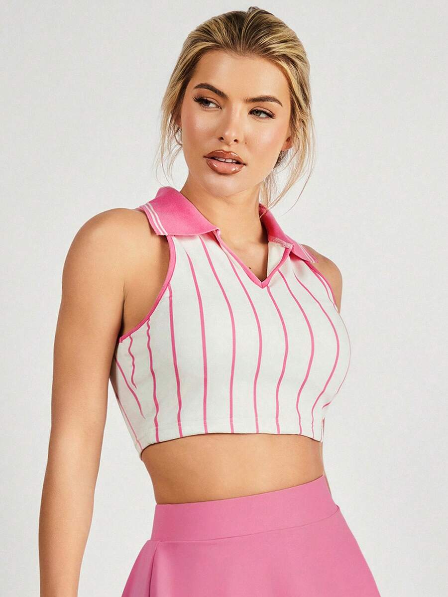 SHEIN VARSITIE Sports GOLF Basic Prints With PINK TANK TOP | SHEIN USA