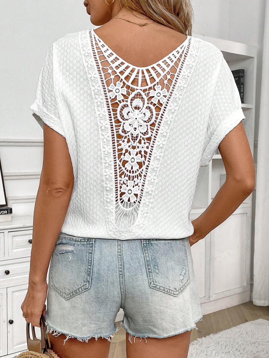 SHEIN Frenchy Ladies' Texture Jacquard White Cut Out Spring Break ...