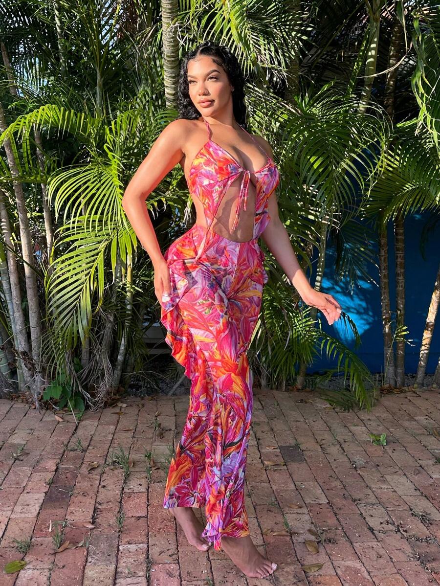 SHEIN SXY Beach Vacation Women Clothes Boho Women Clothing Ruffle Two ...