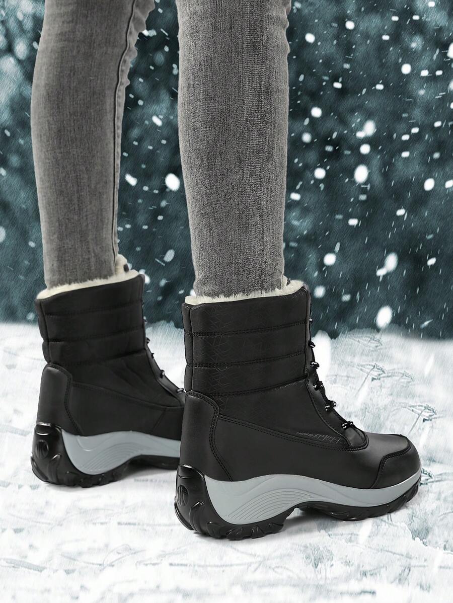 Women's Outdoor Snow Boots, Waterproof Non-Slip Winter Shoes, Thick ...