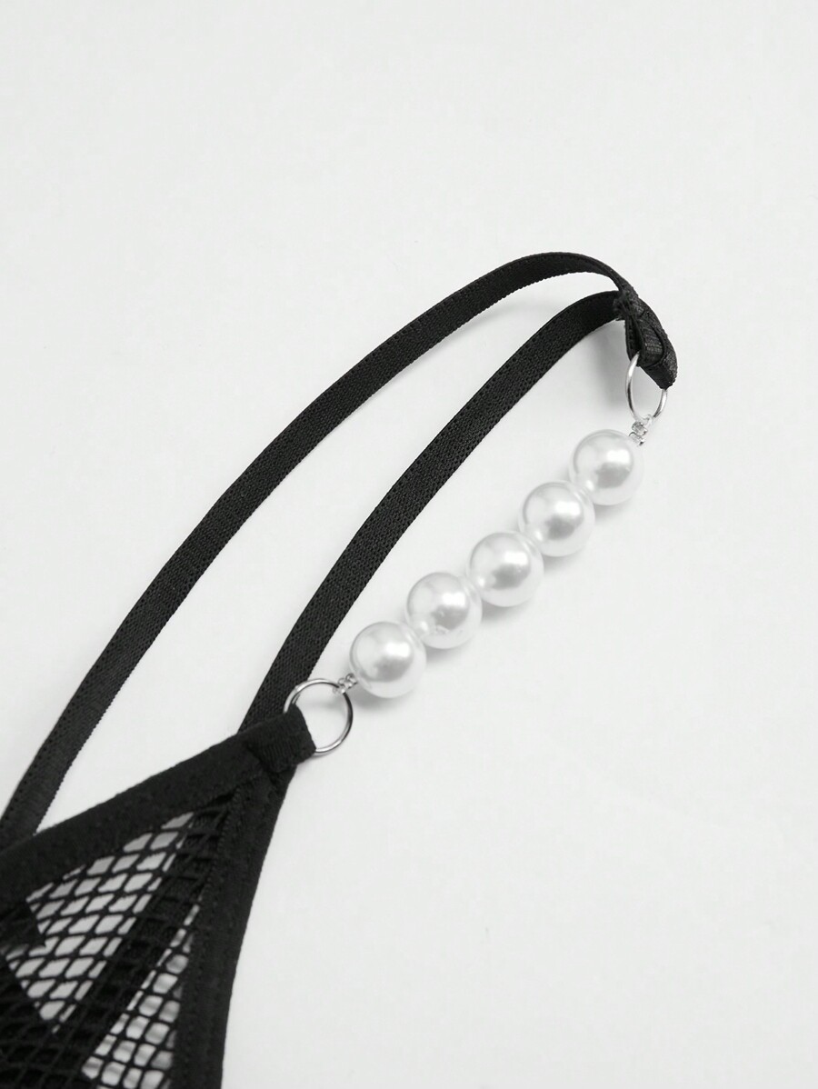 Pearl Decor Fishnet Thong Sexy Lingerie | SHEIN USA