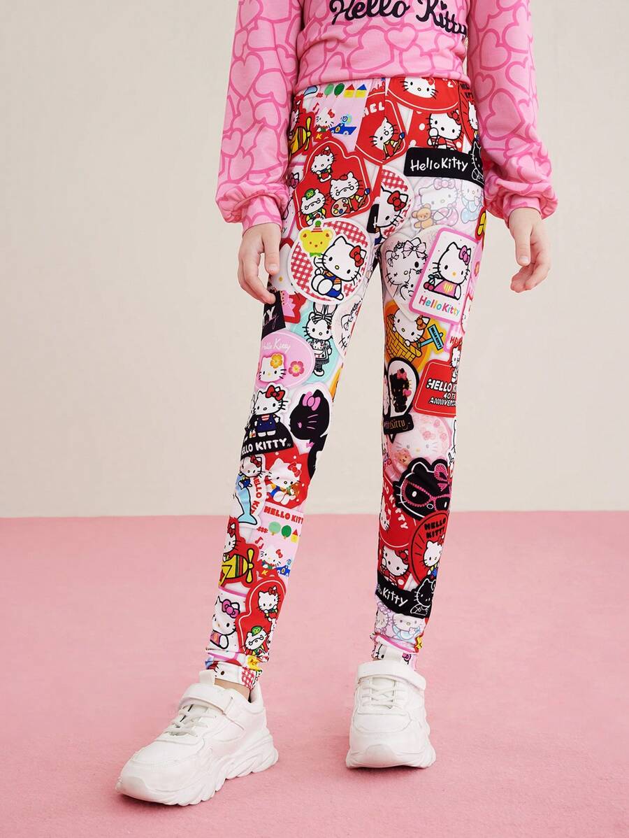 HELLO KITTY AND FRIENDS | SHEIN Tween Girl Allover Cartoon Print ...