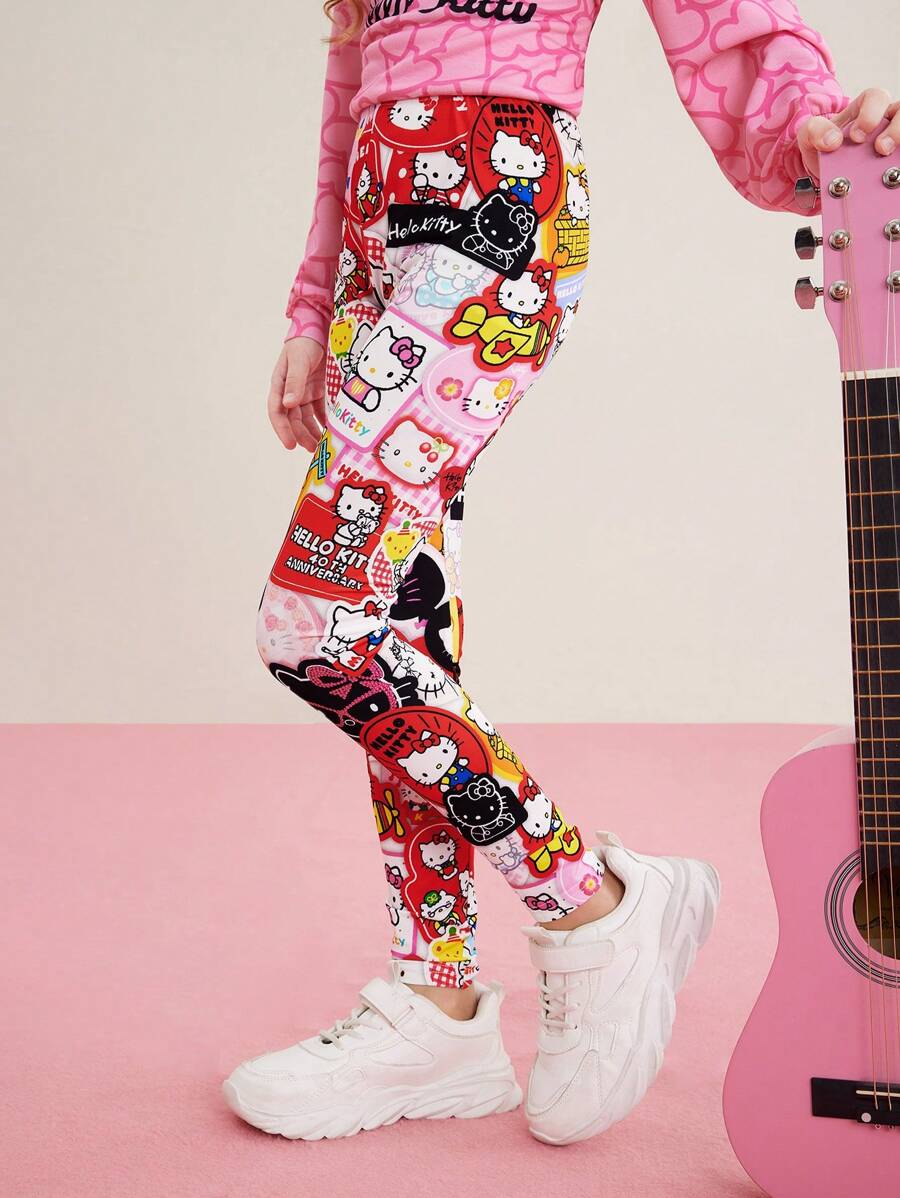 HELLO KITTY AND FRIENDS | SHEIN Tween Girl Allover Cartoon Print ...