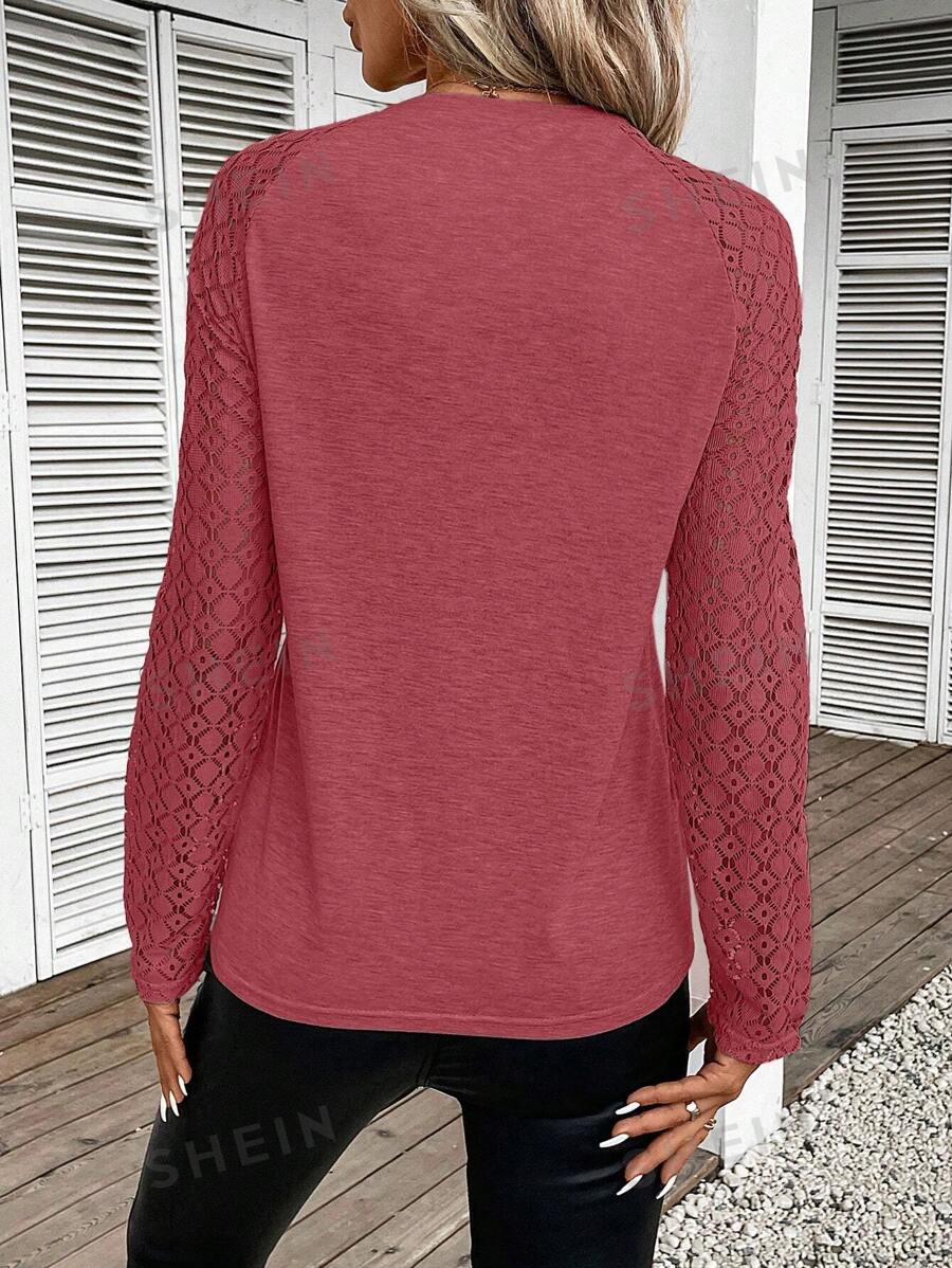 SHEIN Frenchy Women's Long Sleeve Women Shirts Fall Outfits Back To School Going Out Tops Round ...