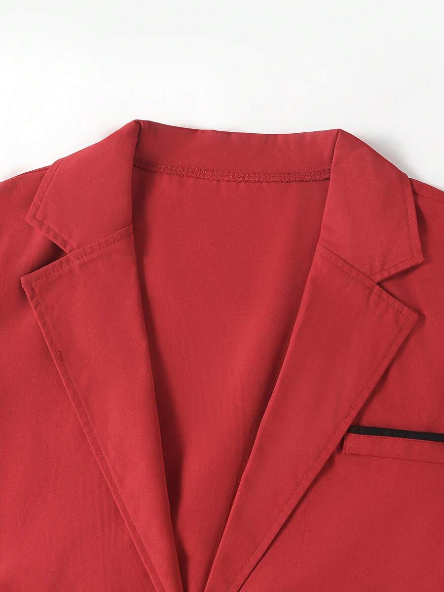 Teen Boy Two Piece Formal Suit Set, Solid Color Suit Jacket And Pants ...