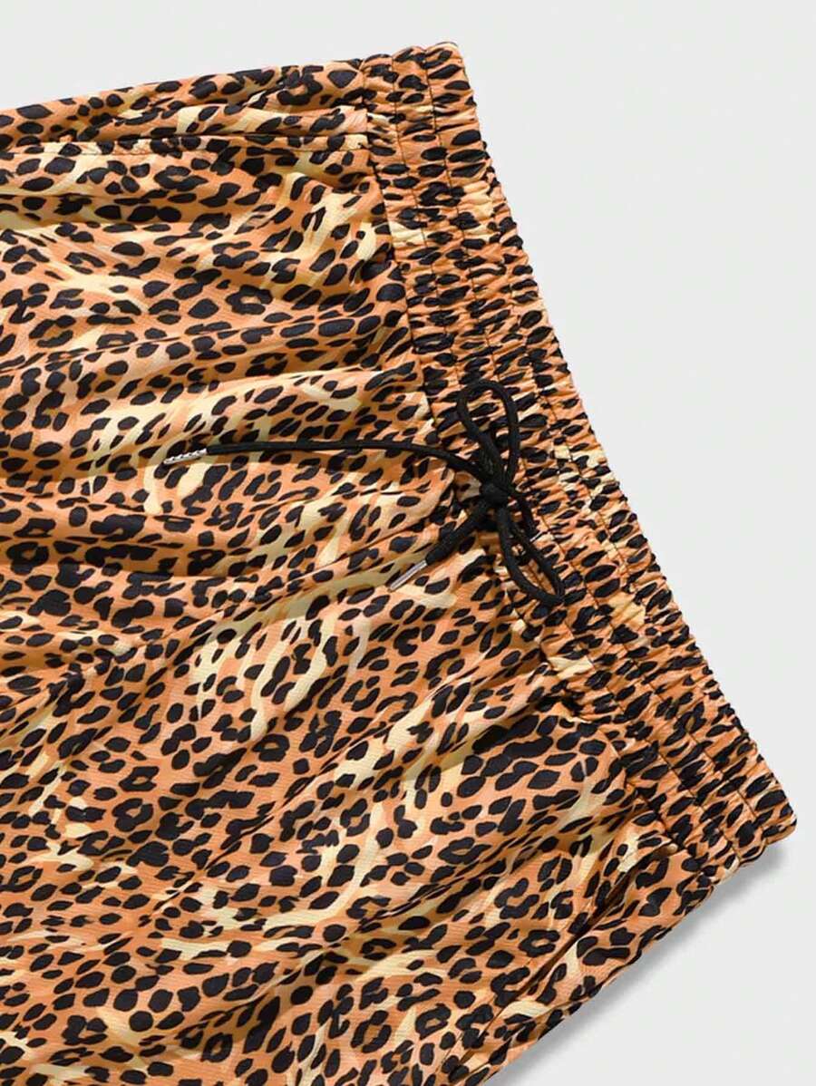 Pati Paints Men'S Leopard Print Shorts | SHEIN UK