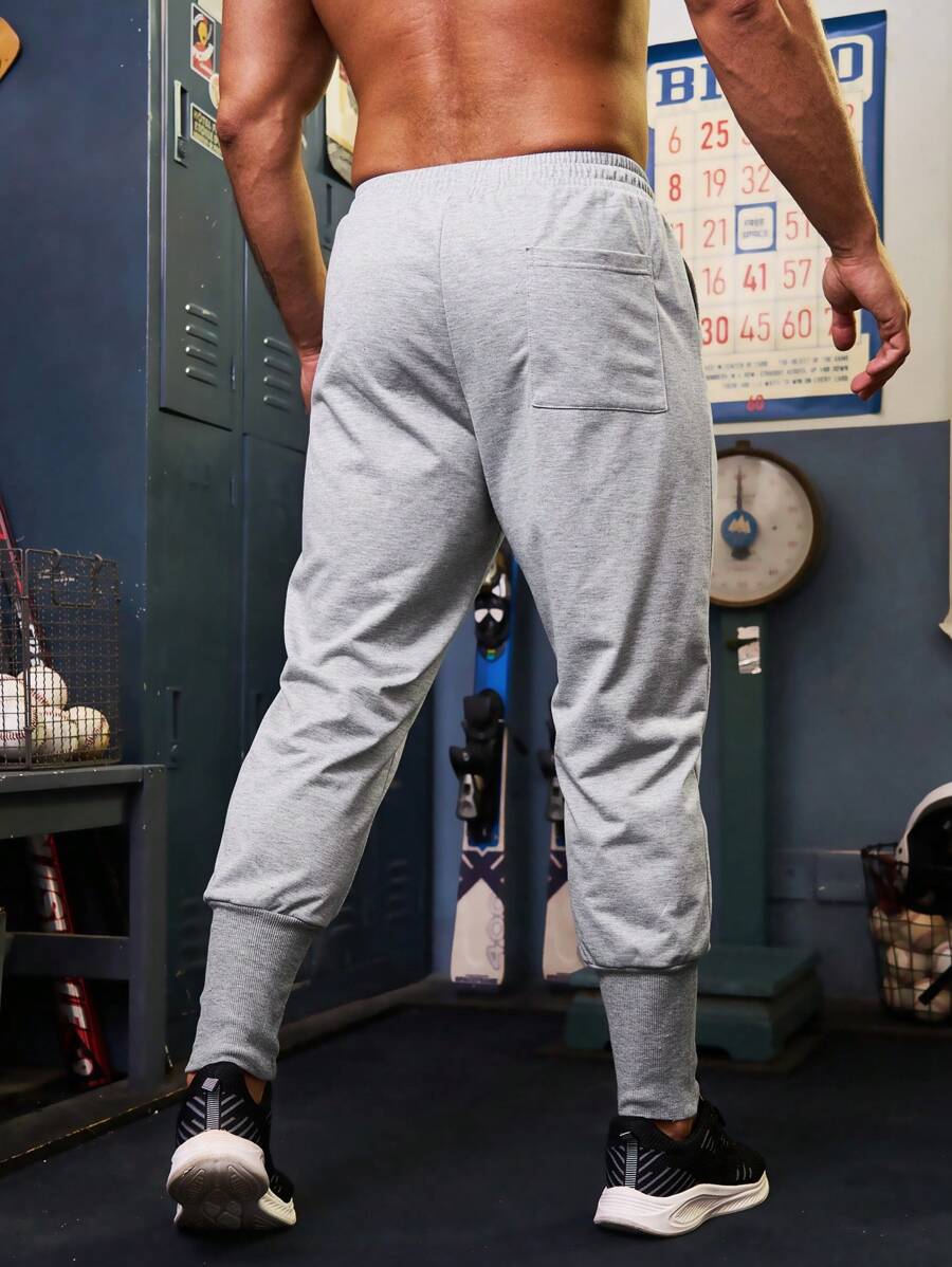 Manfinity Sport Corelite Men Letter Printed Drawstring Waist Jogger ...