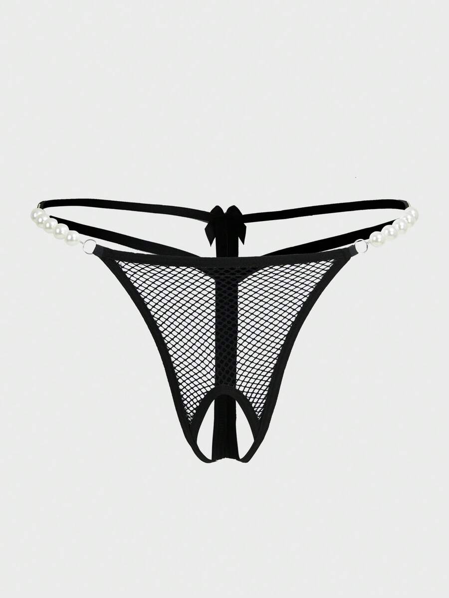 Pearl Decor Fishnet Thong Sexy Lingerie | SHEIN USA