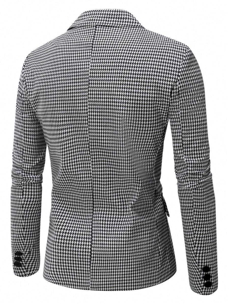Manfinity Mode Men's Plus Size Houndstooth Pattern Suit Jacket | SHEIN USA