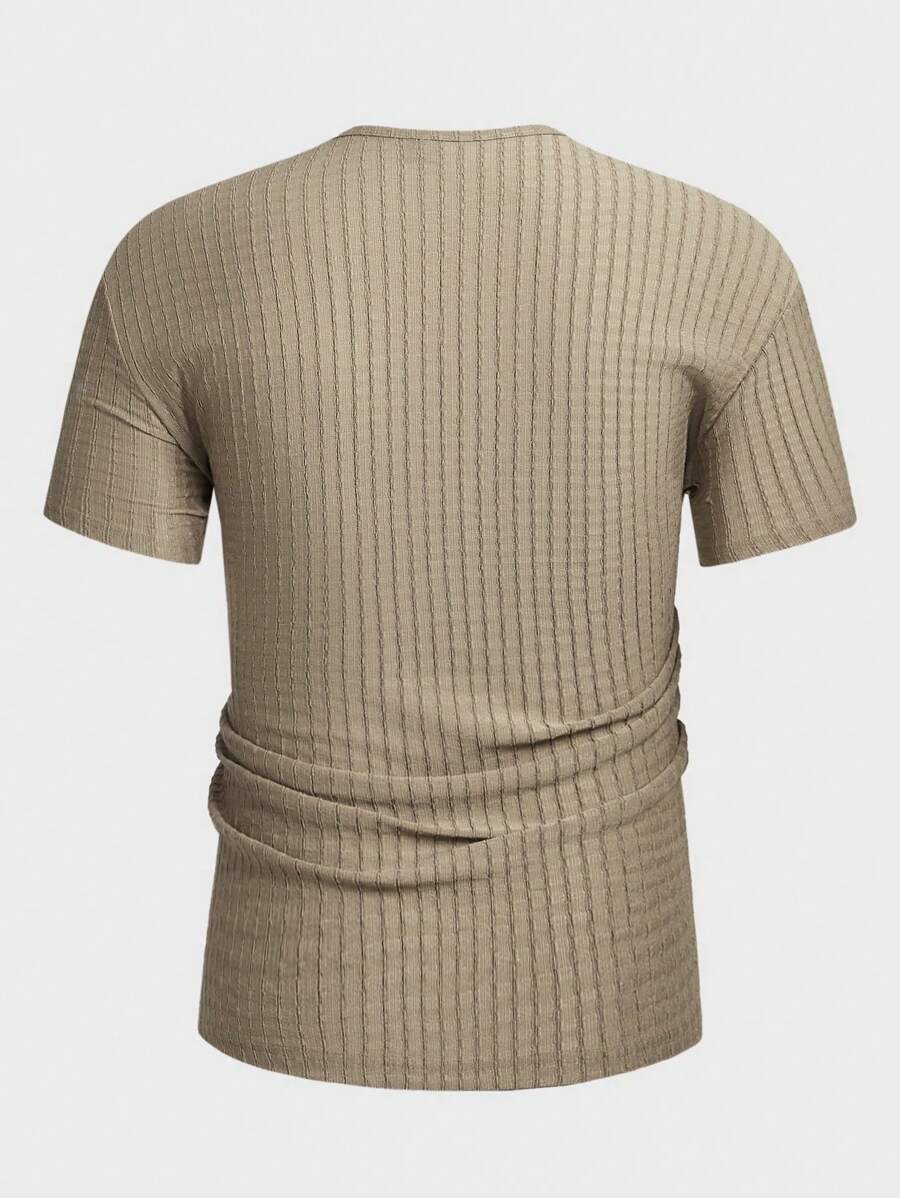 Manfinity Homme Men'S Solid Color Texture Button Half Placket T-Shirt for Sale New Zealand| New ...