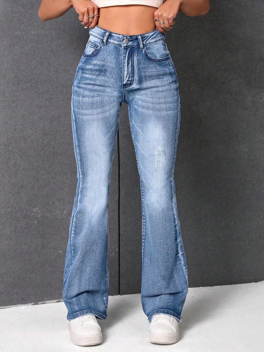 Washed Flared Jeans | SHEIN USA