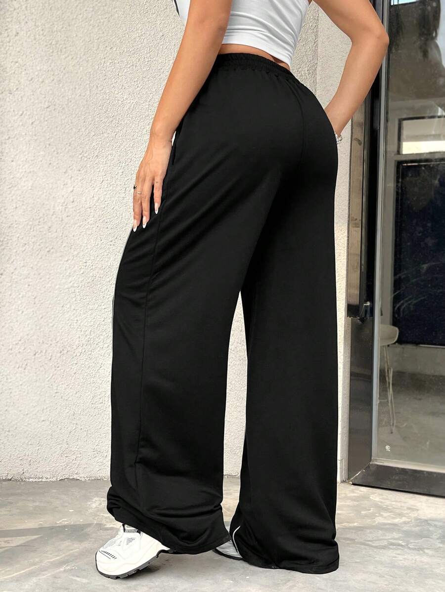 SHEIN Coolane Pantalon De Survêtement À Jambes Larges Pour Femmes Avec ...