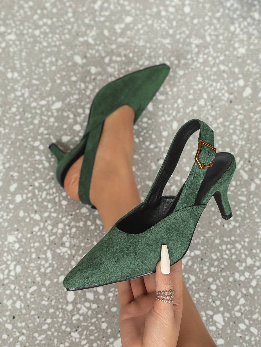 Women's Fashionable Versatile Green High Heels | SHEIN USA