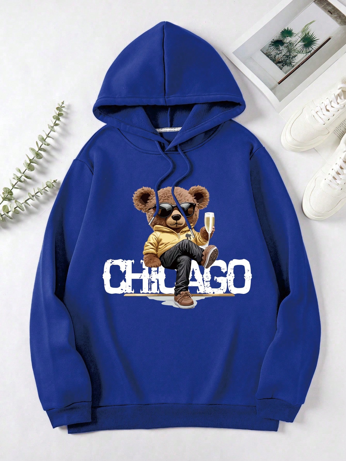 メンズ パーカー ベア＆レタープリント | SHEIN JAPAN