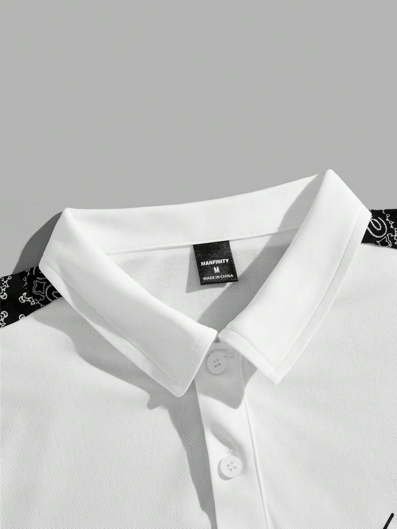 Manfinity Homme Men's Printed Patchwork Short Sleeve Polo Shirt ...