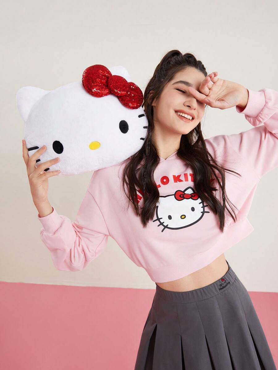 HELLO KITTY AND FRIENDS | SHEIN Cartoon Car Shaped Plush Pillow,Bow ...