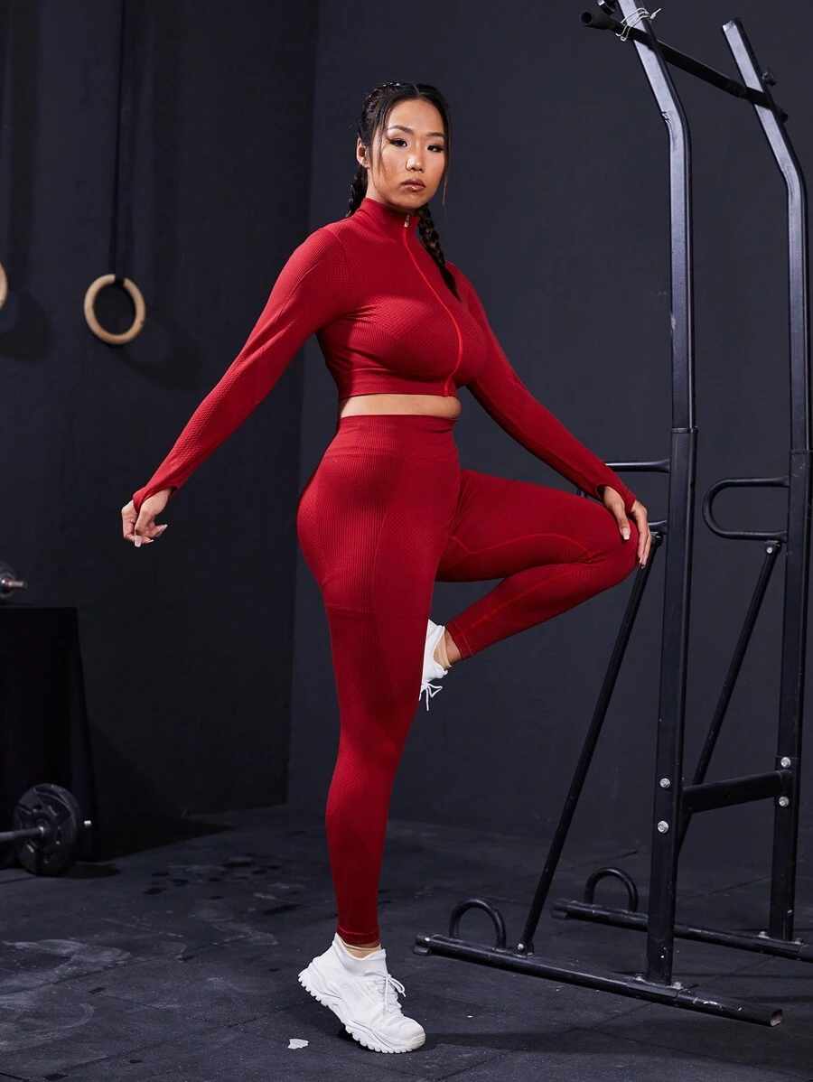 SHEIN Outdoor Mountain Plus Size Women's Seamless Sportswear Set With ...