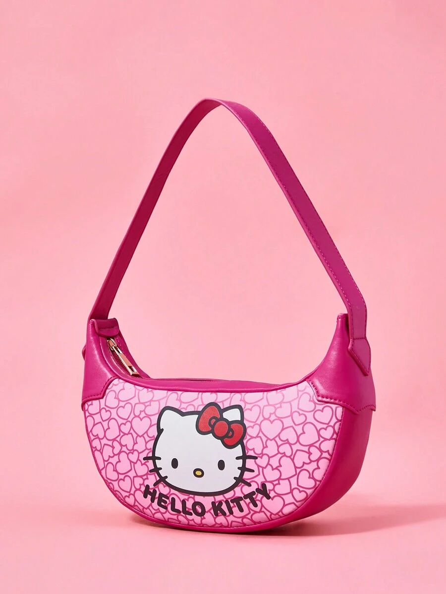 HELLO KITTY AND FRIENDS | SHEIN Pink Cat & Heart Shaped Single-shoulder ...