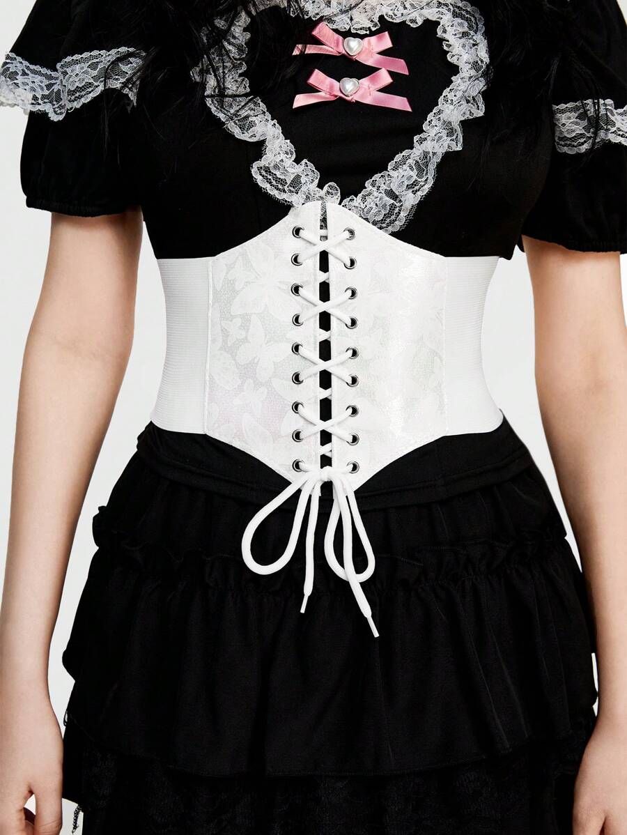 ROMWE Goth Ladies White Corset Belt | SHEIN EUR