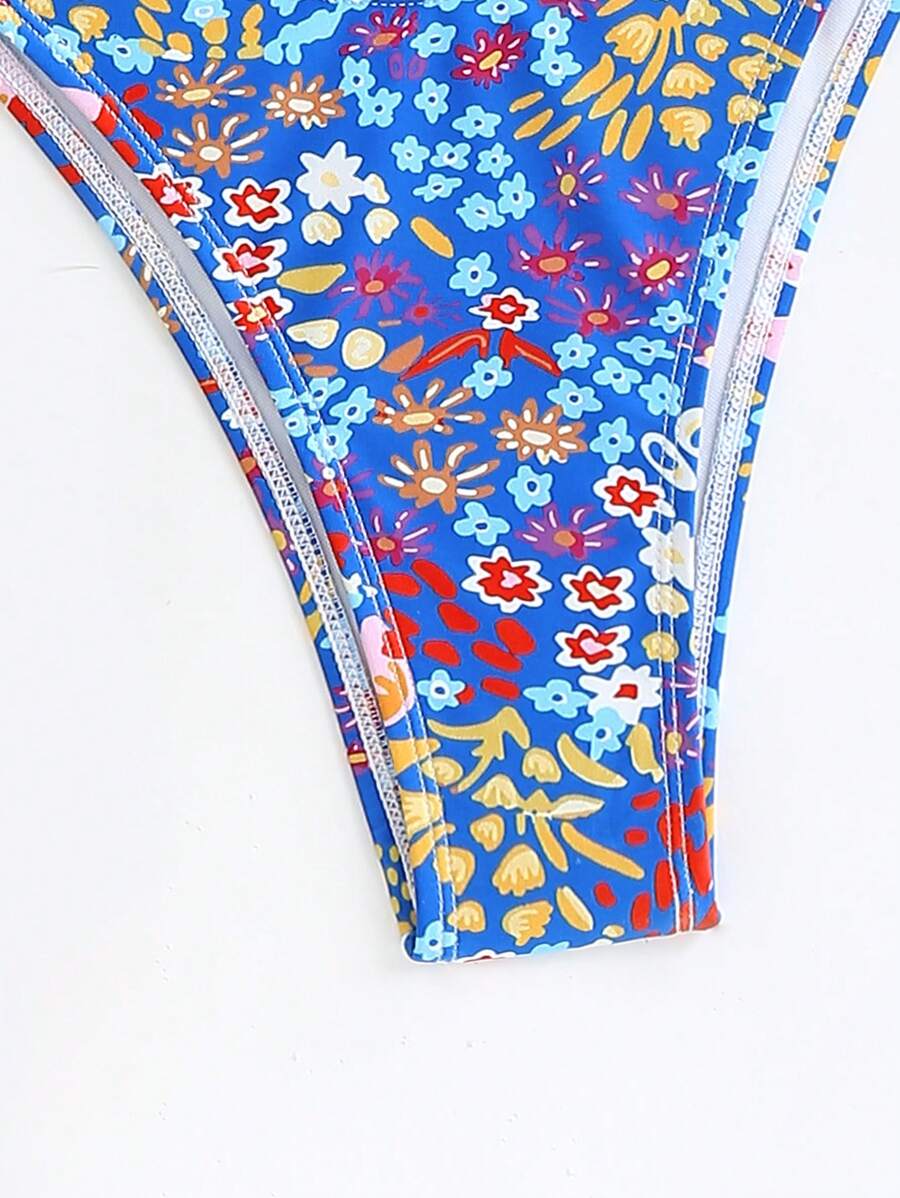 Ladies Floral Printed Bandeau Bikini Swimsuit Set Carnival Shein Usa