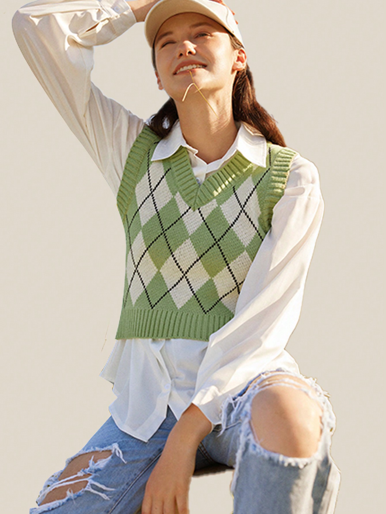 Diamond Pattern Knit Sweater Vest for Sale Australia| New Collection ...