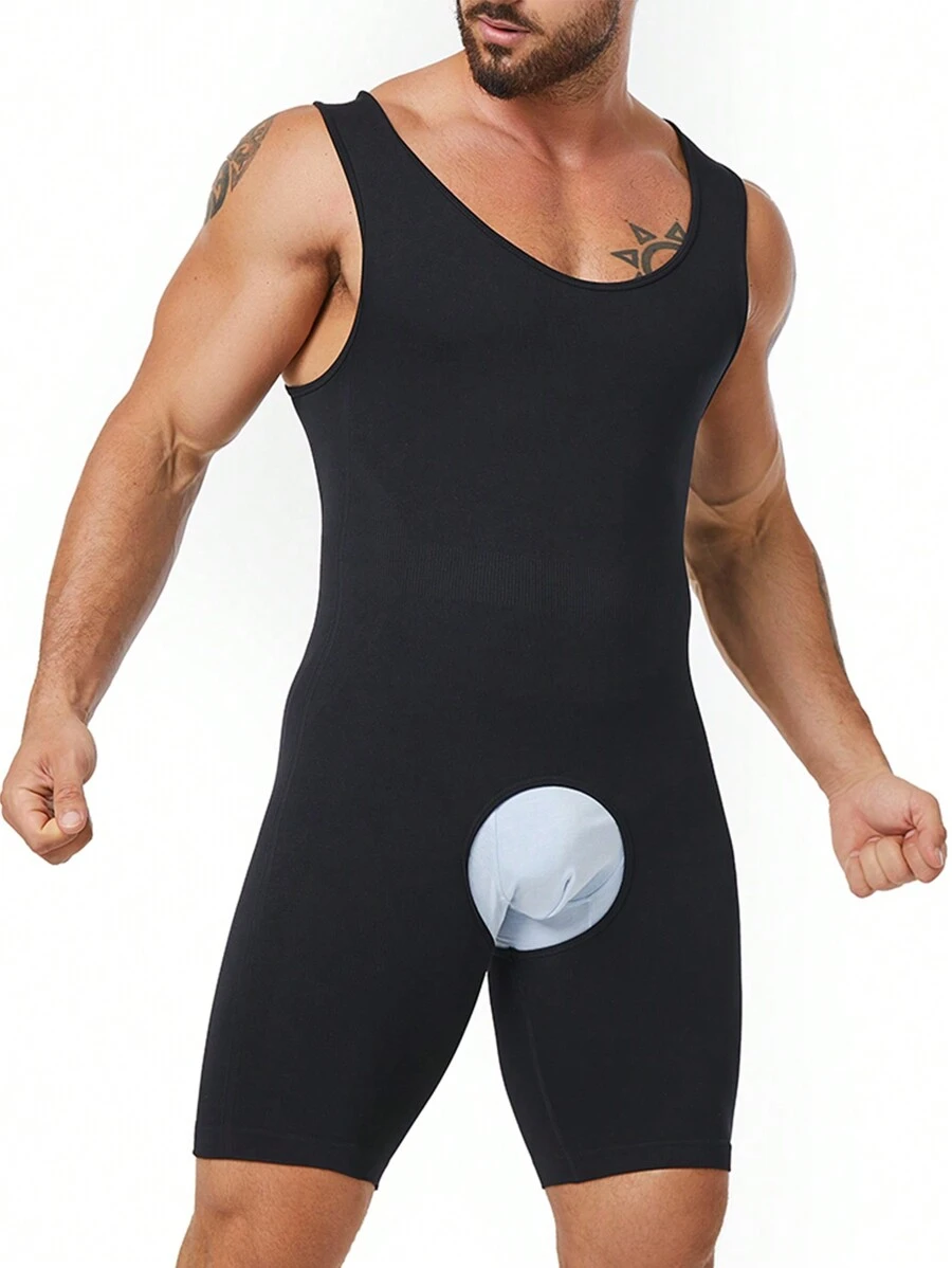 Men's Black Bodysuit Tummy Control Shapewear | SHEIN USA