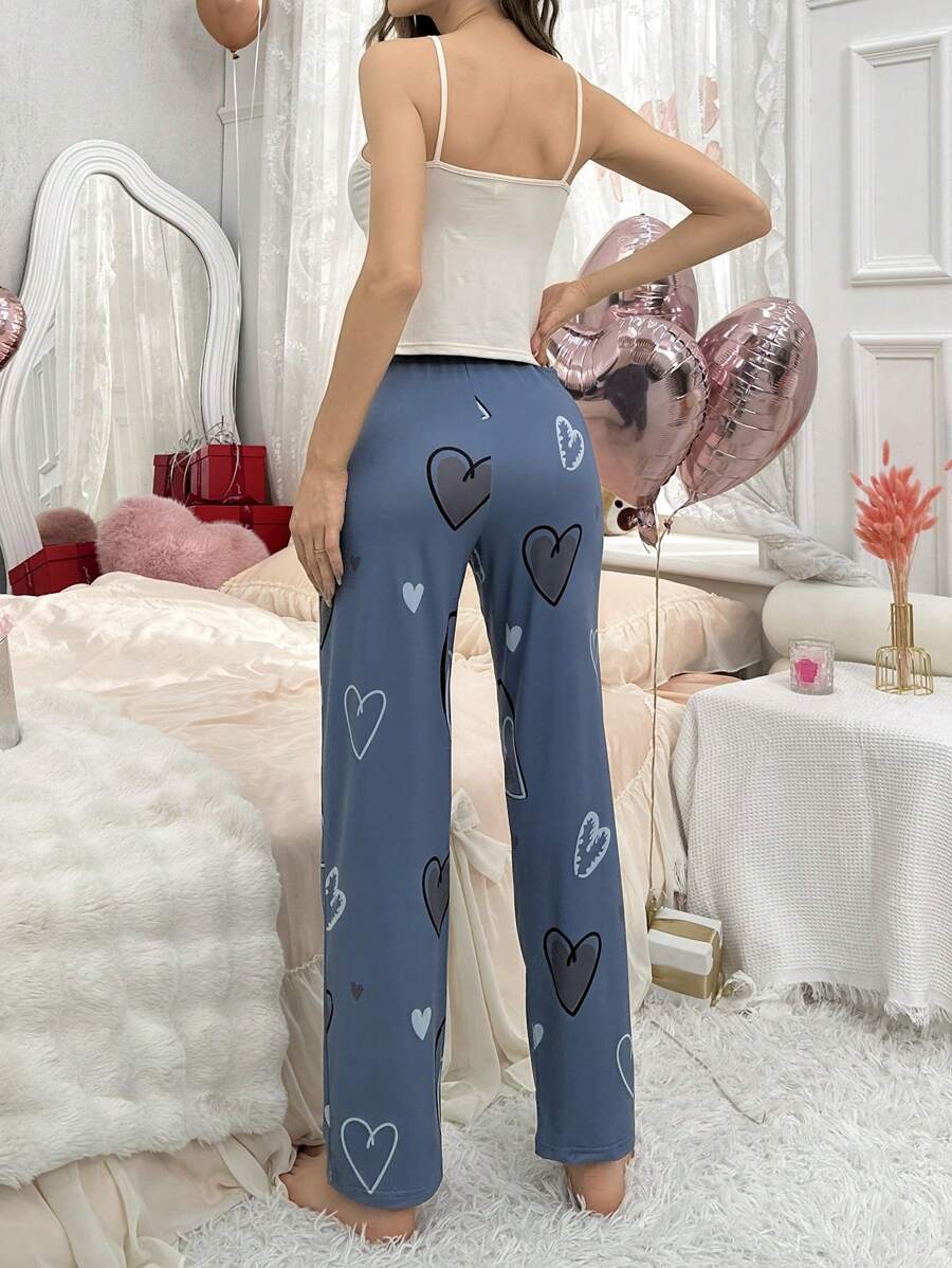 Women's Heart Pattern Cami Sleepwear Set | SHEIN USA