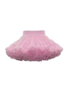 Sparklyn Young Girl Sheer Mesh Puff Skirt In Elegant Pink Color ...