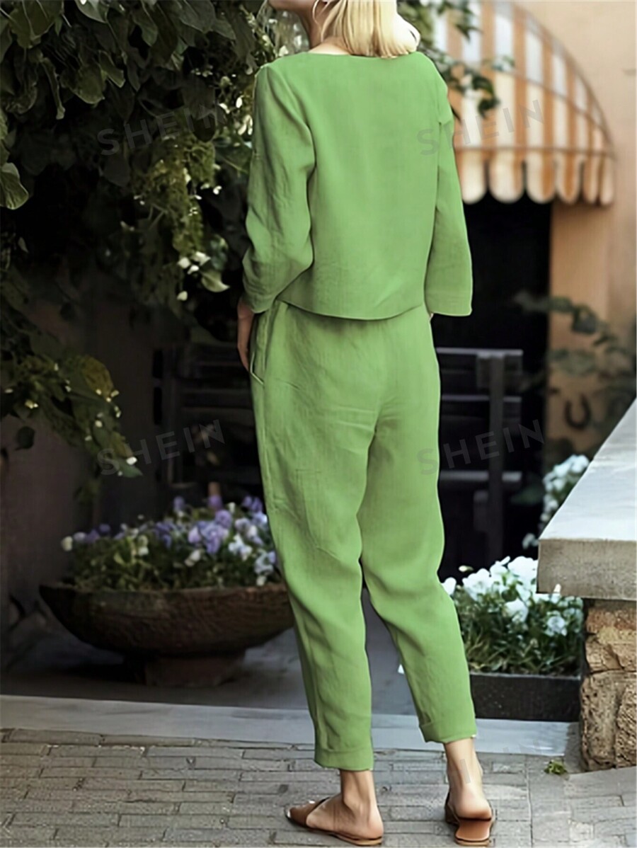 Women's Casual Solid Color Suit | SHEIN USA