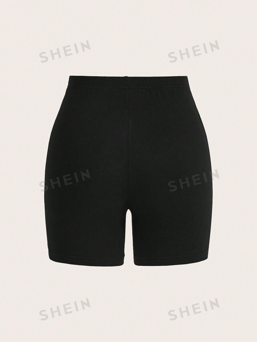 SHEIN EZwear Casual Simple Solid Color Cycling Shorts, Suitable For Women As Tight-Fitting ...