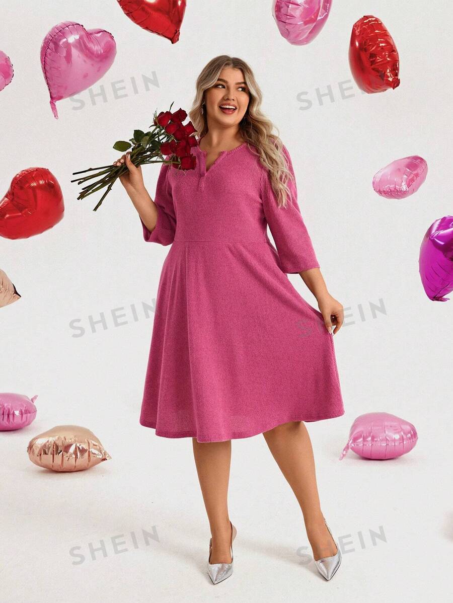SHEIN Clasi Valentine's Day Plus Size Women's Romantic Elegant Plus ...
