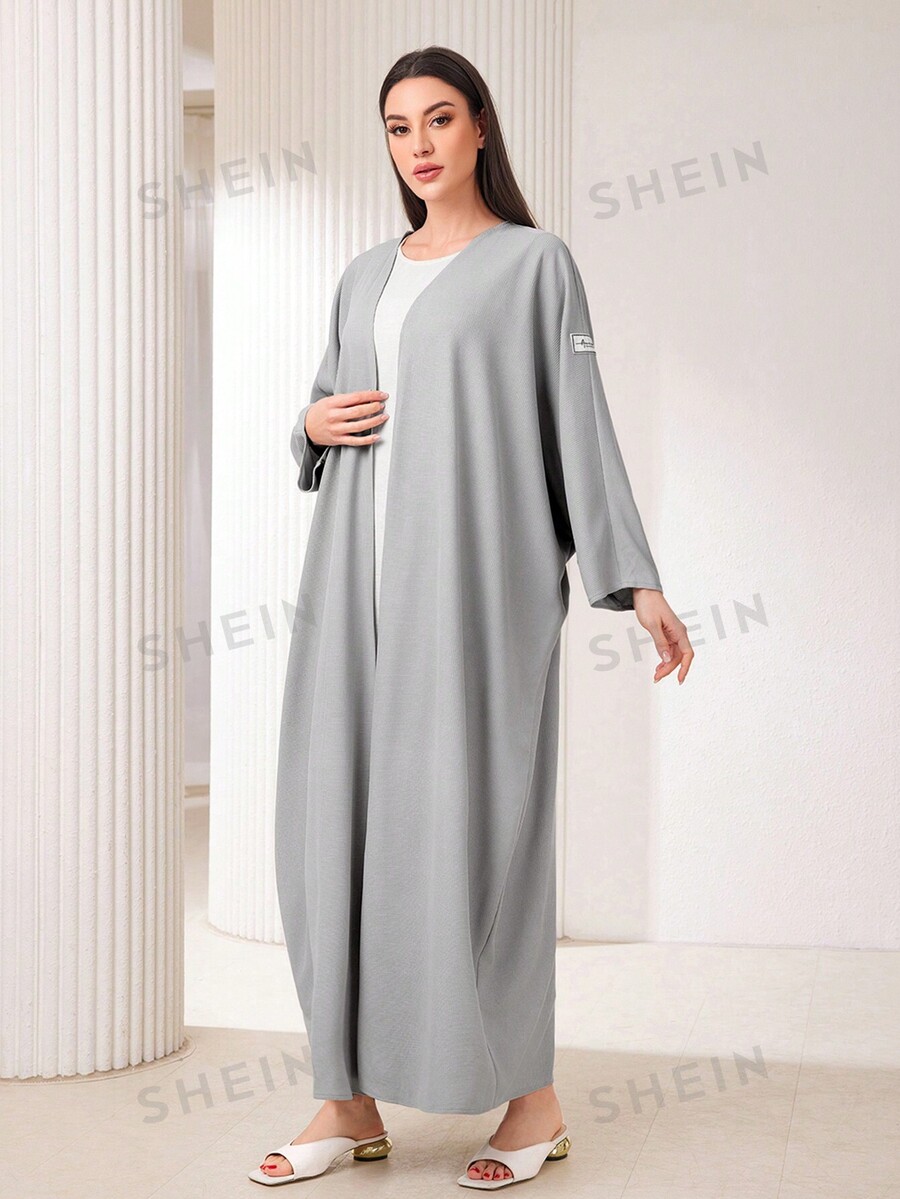 SHEIN Najma Women's Waffle Patch Arabic Abaya | SHEIN EUR