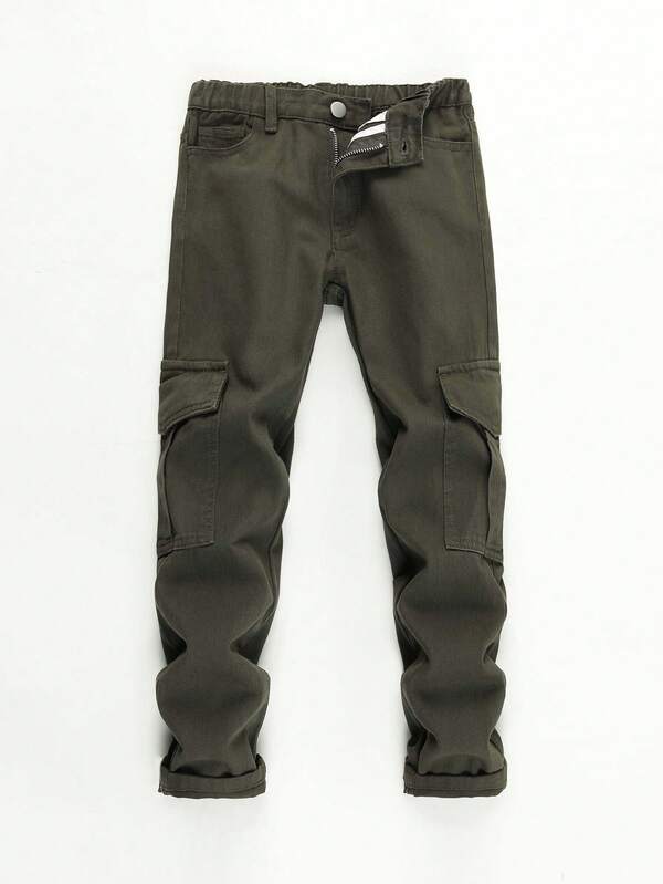 Workwear Cargo Pants With Pockets For Tween Boys | SHEIN EUR