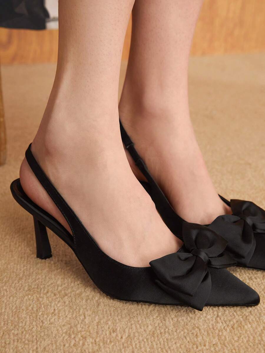 CUCCOO CHICEST Bow Decor Fashionable High Heels Slingback Shoes For ...