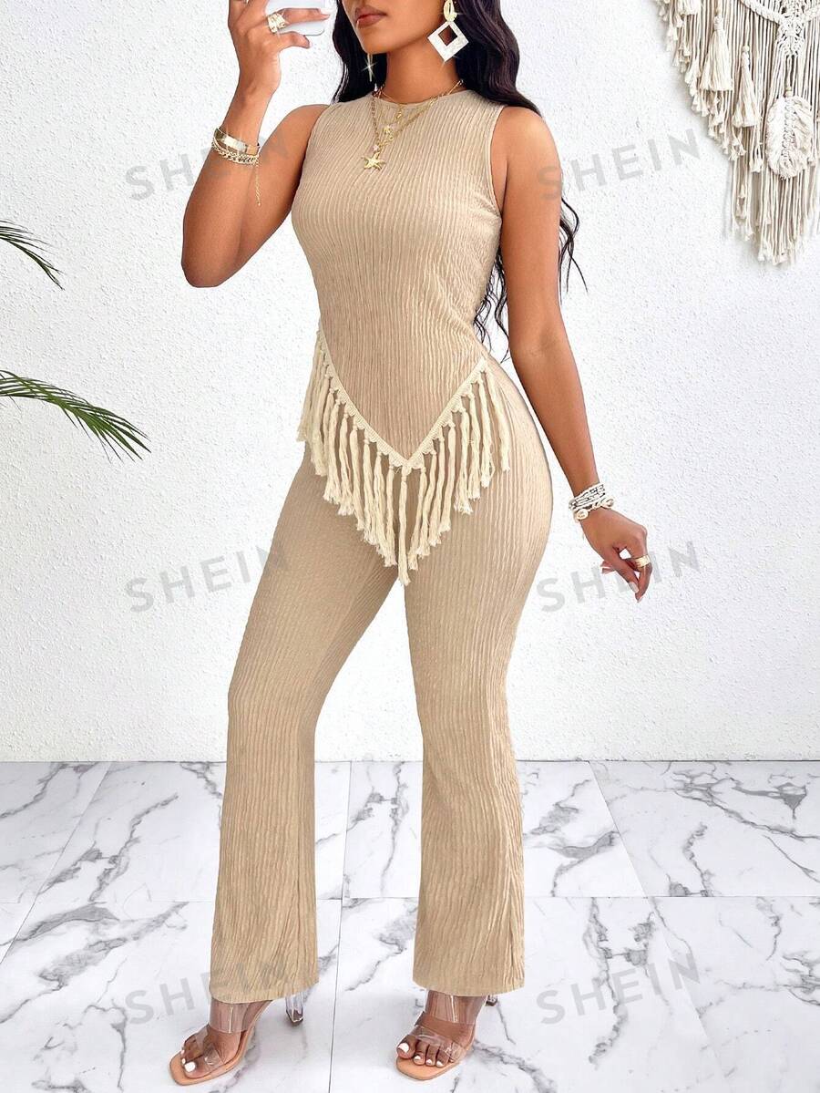 SHEIN Slayr Asymmetrical Hem, Streaming Texture Fabric Set | SHEIN USA