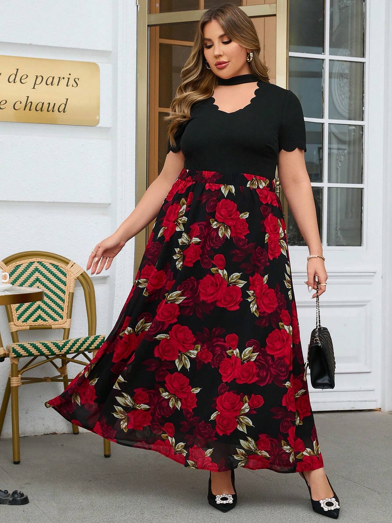 Shein Clasi Plus-size Flower Print Long Skirt | Shein Usa
