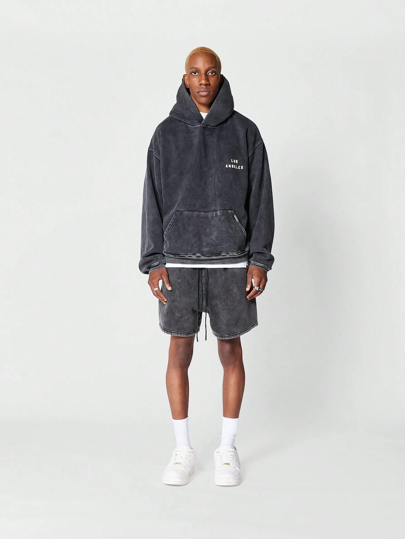 SUMWON Overhead Washed Hoodie With Front And Back Print | SHEIN USA