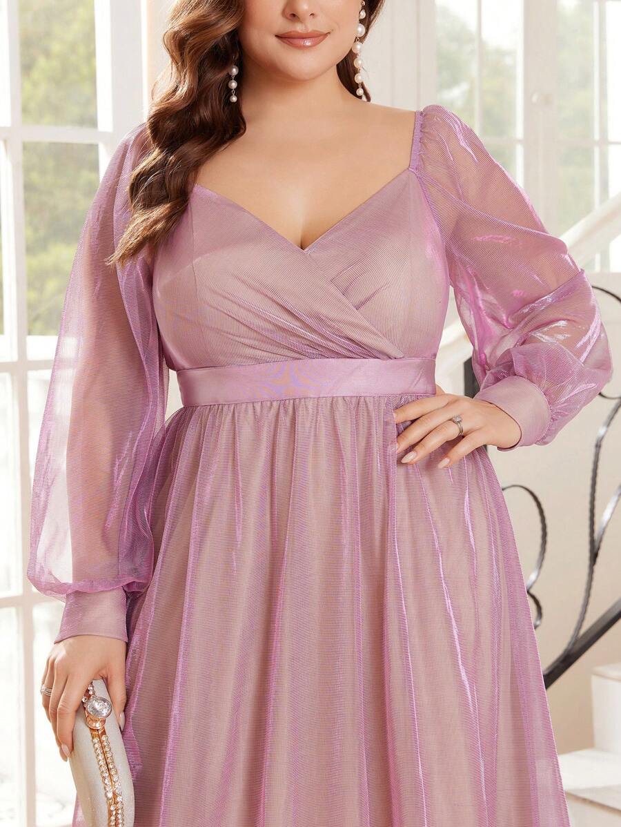 SHEIN Belle Plus Size Sweetheart Neckline High Sheen Bridesmaid Dress ...