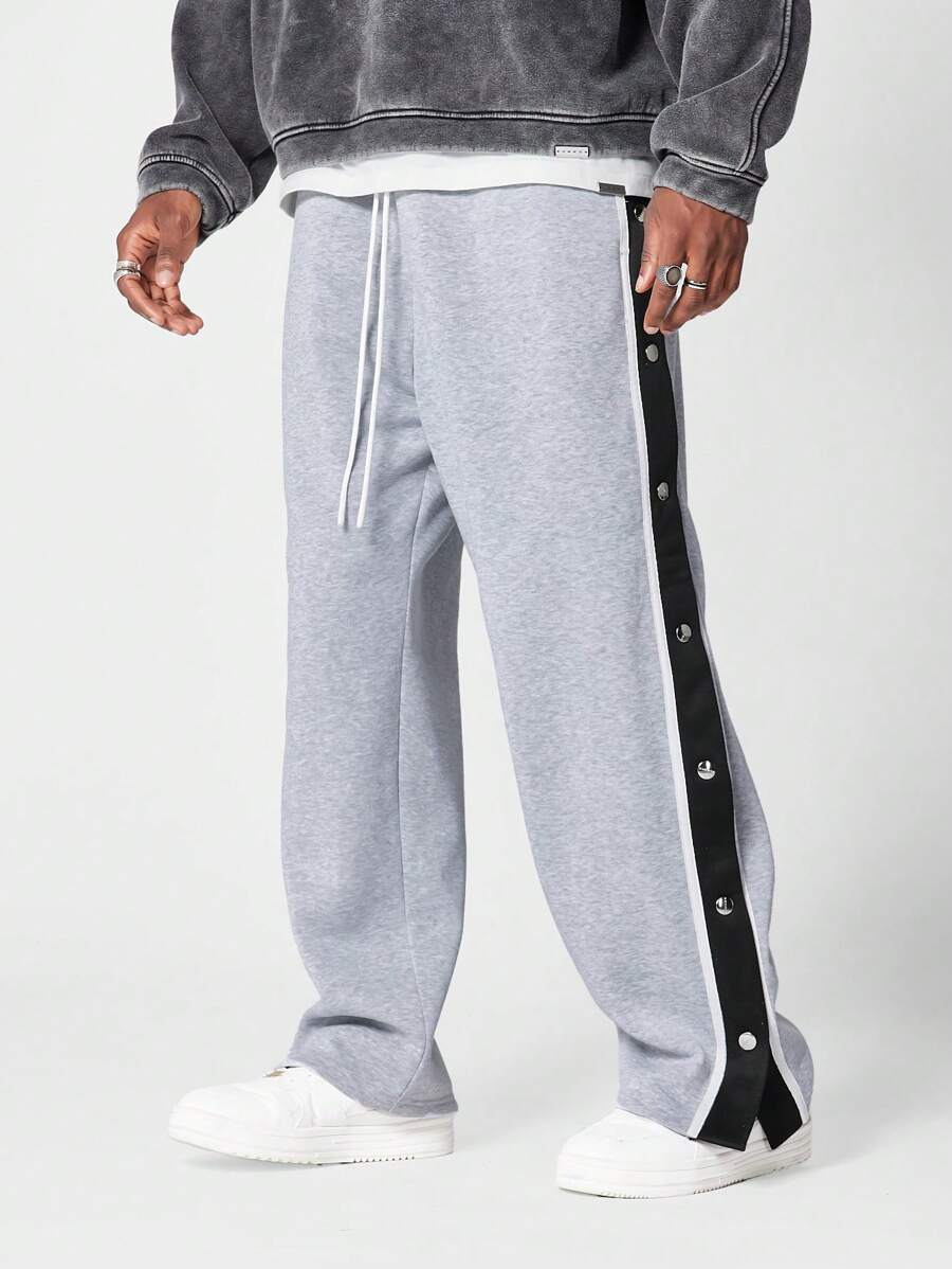 SUMWON Jogging à jambes larges avec boutons-pression sur les côtés ...