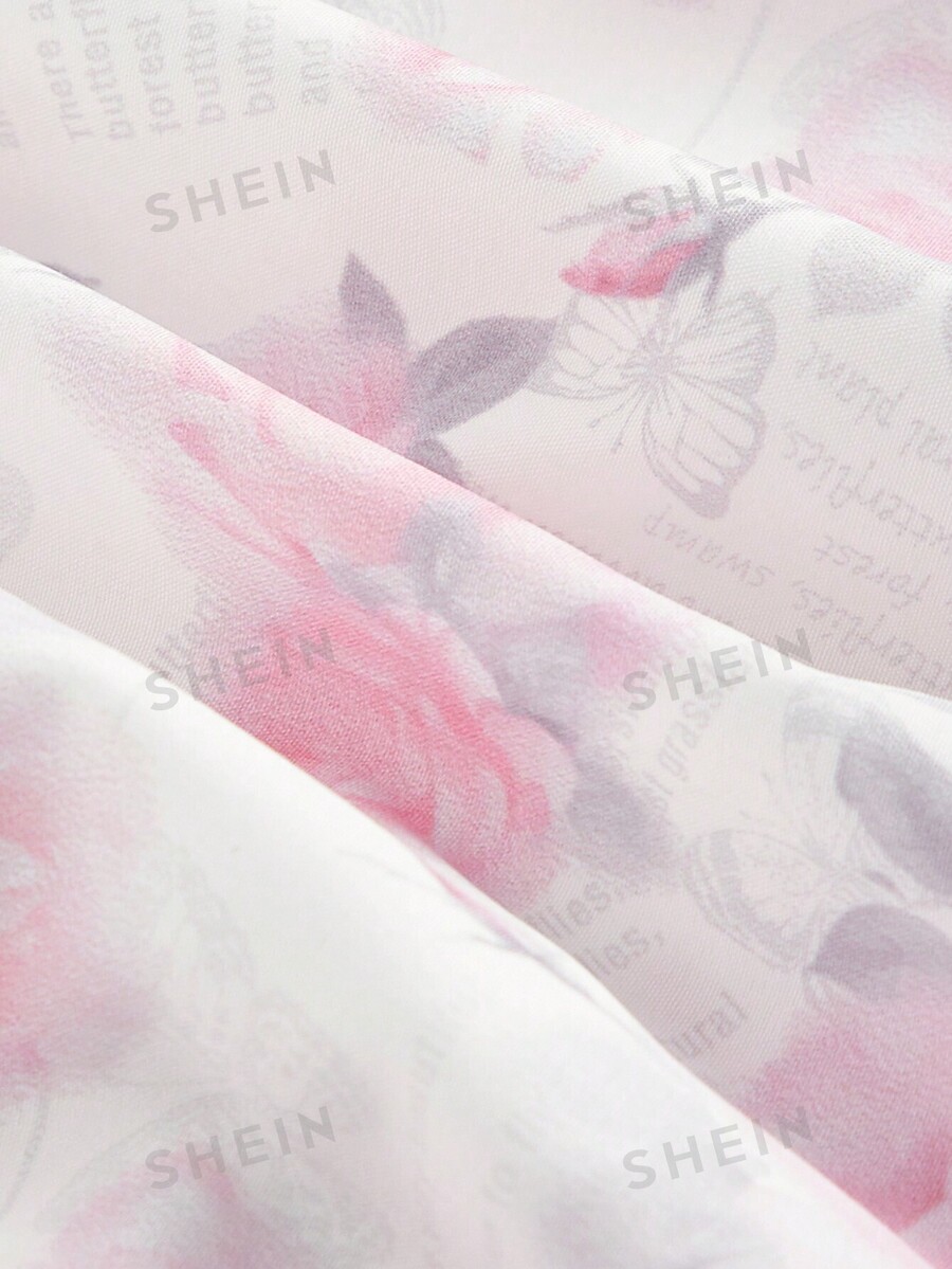 SHEIN MOD Vintage Floral Printed Dress With Strap, For Women | SHEIN UK