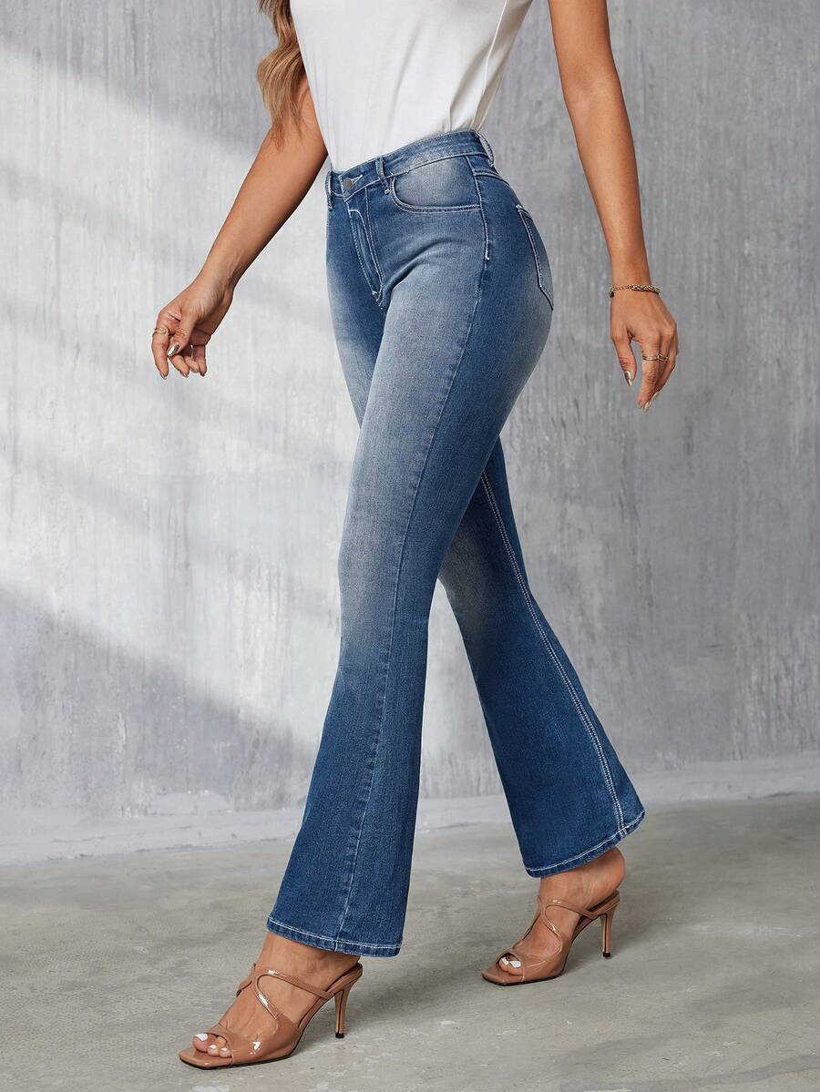 Washed Straight Leg Jeans | SHEIN USA