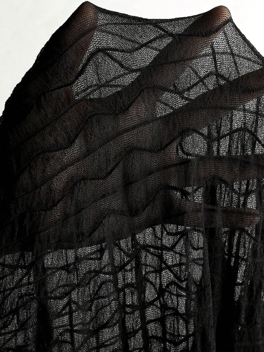 Slaydiva Plus Size Women'S Off-Shoulder See-Through Texture Bodycon ...