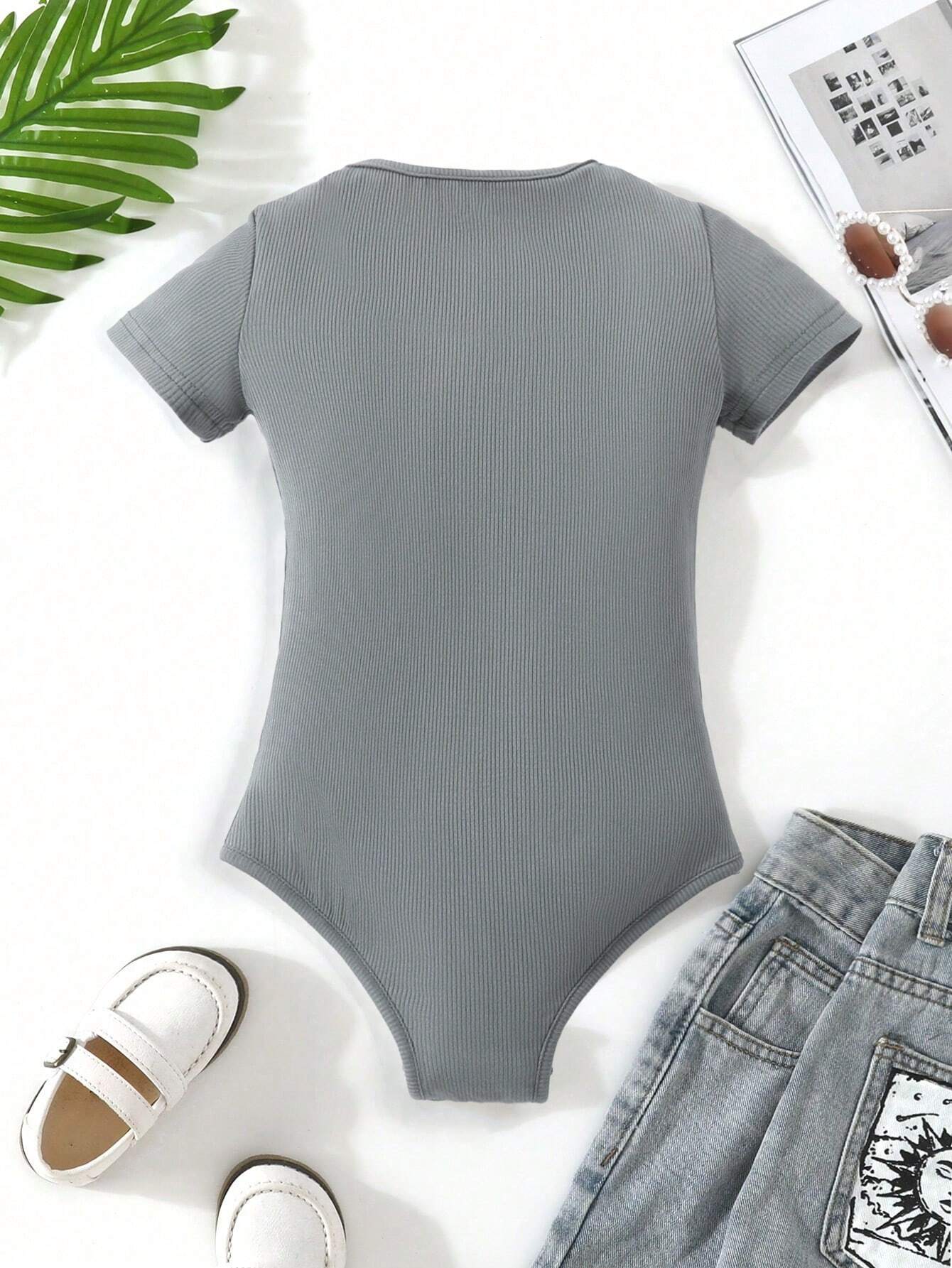 SHEIN Body À Manches Courtes À Encolure Carrée Pour Fille ...