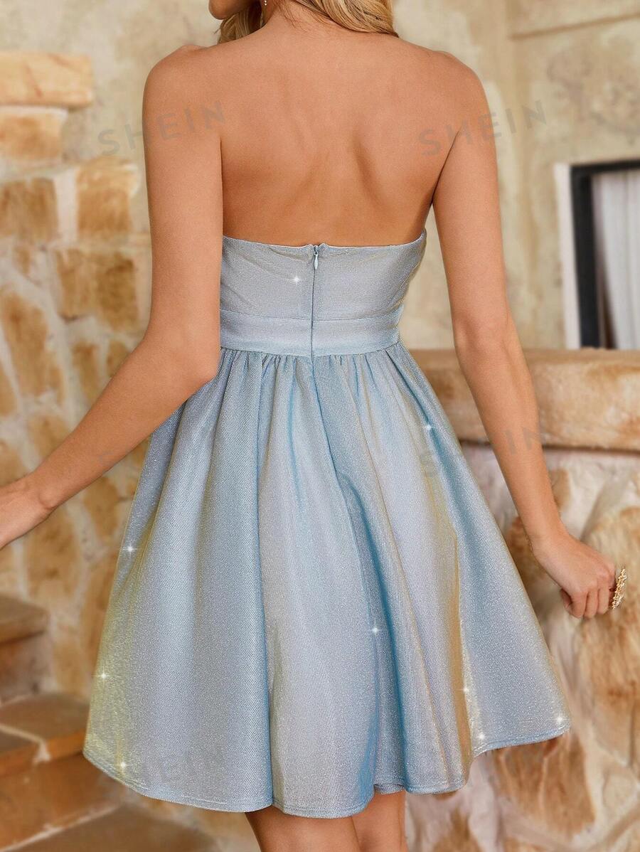 SHEIN Belle Top En Forma De Concha, Falda Con Volantes Escalonados ...